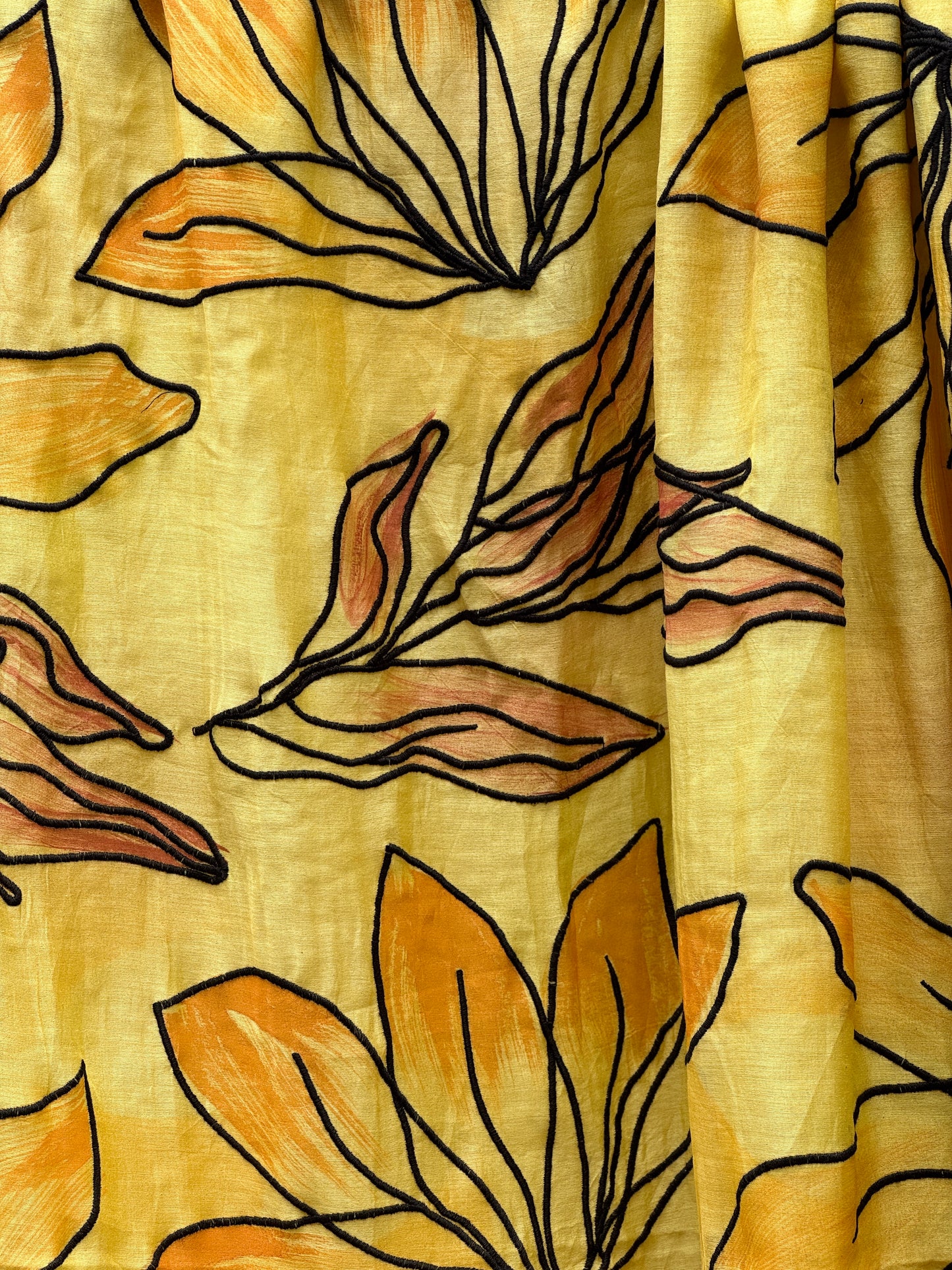 Hand Painted Embroidered 40 gm Banarasi Chanderi Fabric – Thottathil Silks
